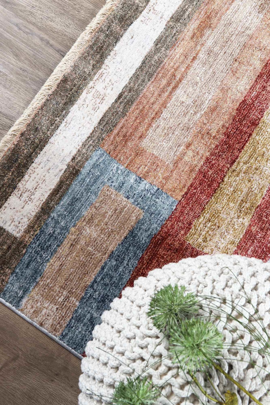 Pino - Multifärgad matta med rutigt mönster - Nylanders Mattor